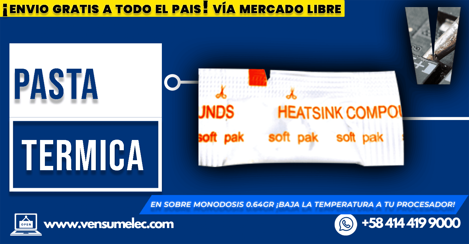 Pasta Térmica Profesional Sobre Monodosis Heatsink, blanca, 0.64gr ...