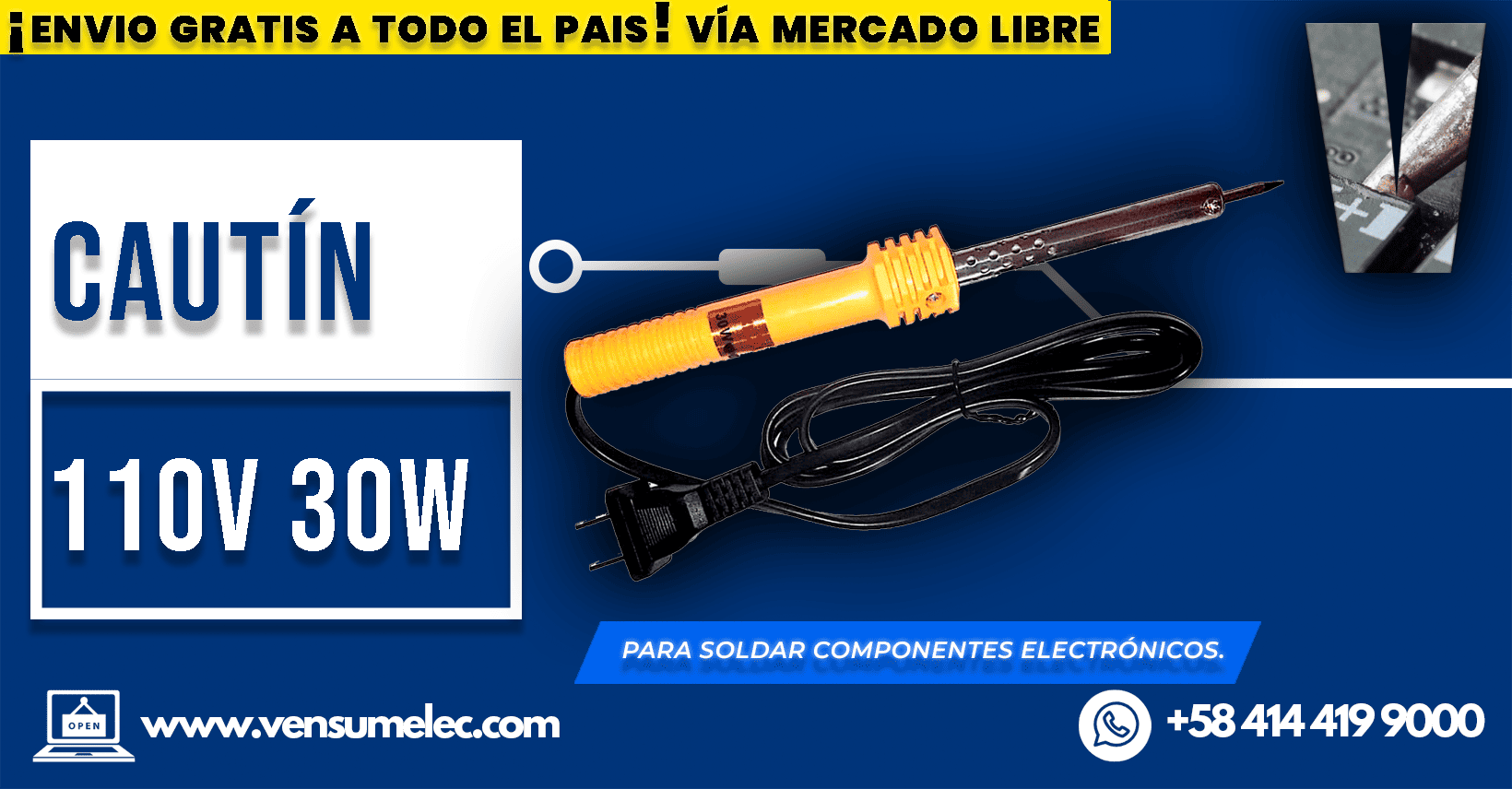 Soldador De Estaño Ya Xun Yx510 30w 110v, Cautín - VENSUMELEC