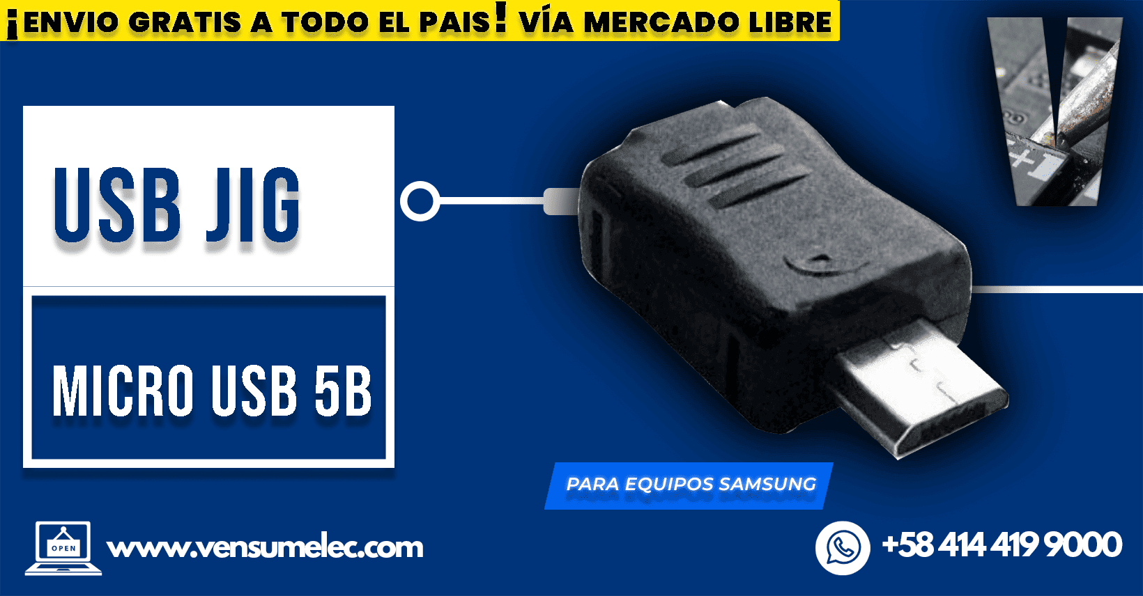 USB JIG para equipos Samsung con puerto Micro USB 5B - VENSUMELEC